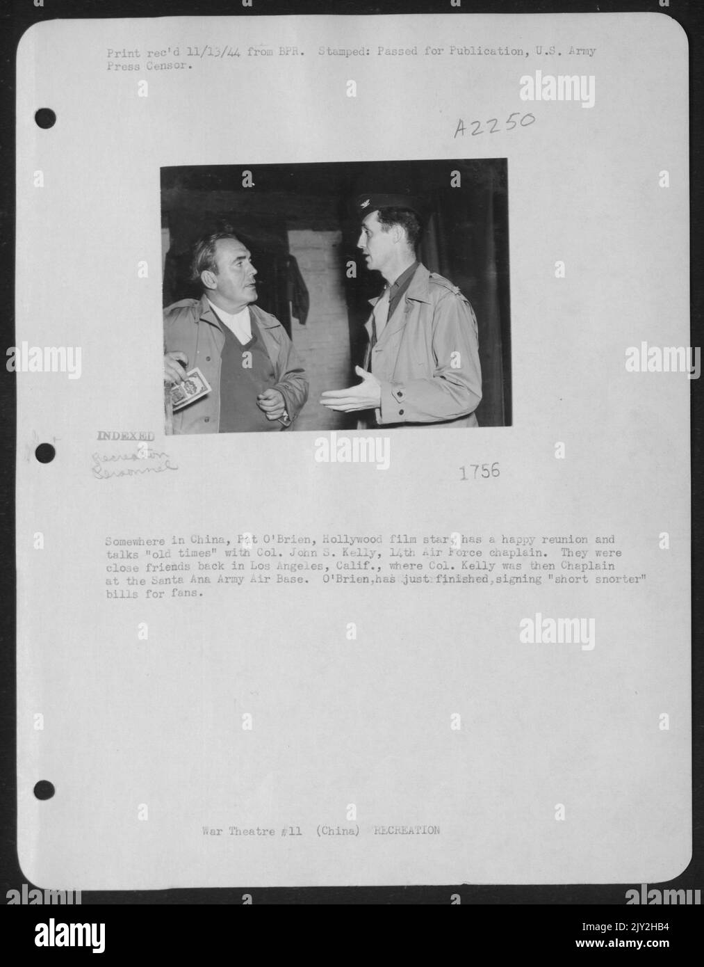 Somewhere In China, Pat O'Brien, Hollywood Film Star, Has A Happy ...