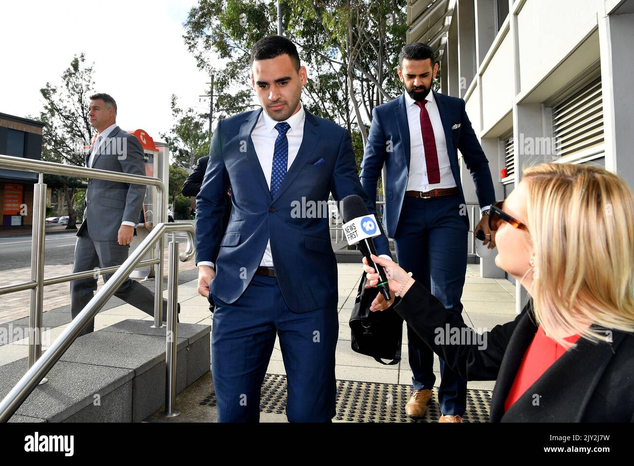 Penrith Panthers NRL player Tyrone May arrives at Penrith Courthouse in ...