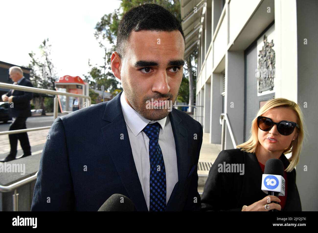 Penrith Panthers NRL player Tyrone May arrives at Penrith Courthouse in ...