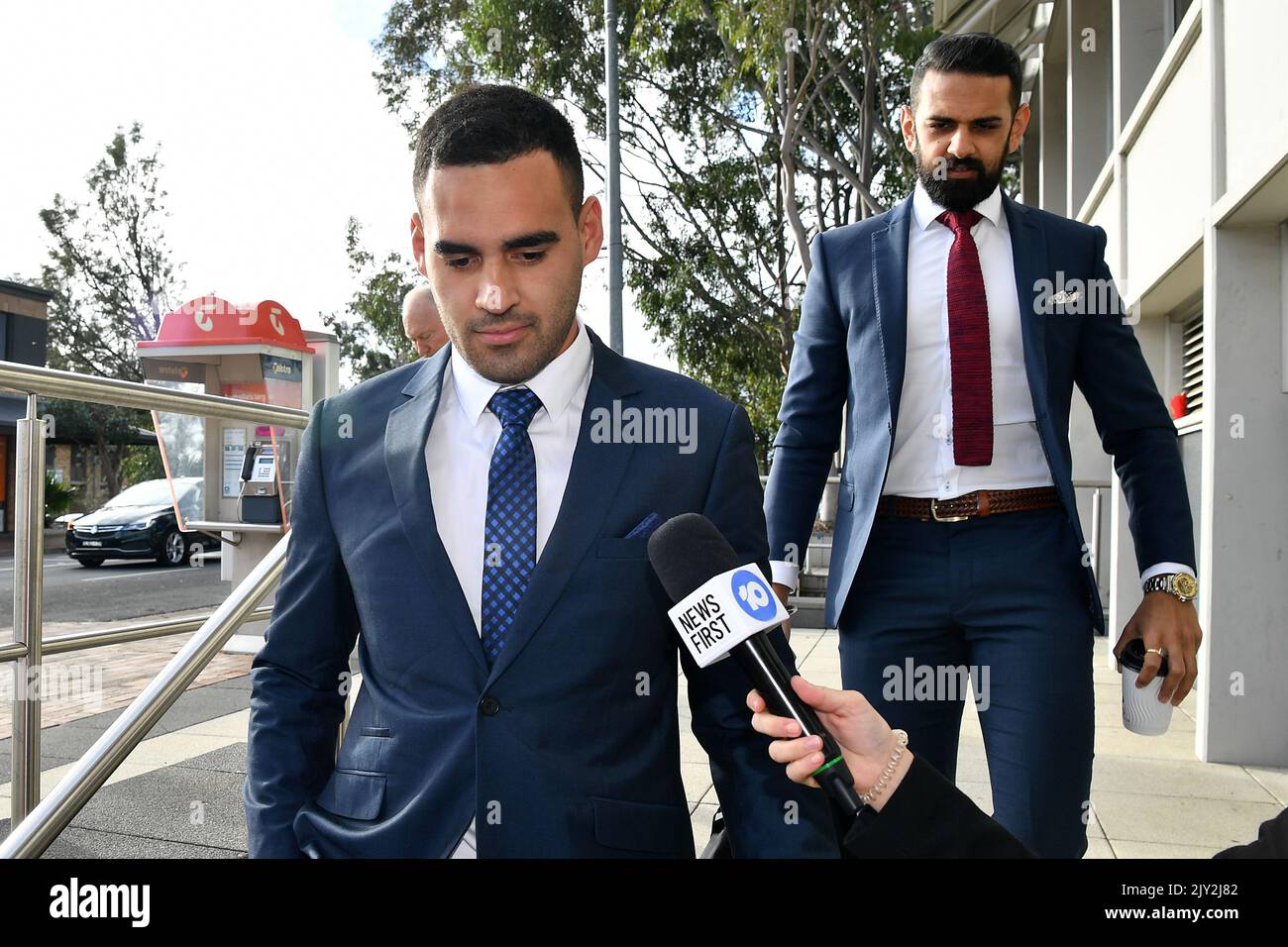 Penrith Panthers NRL player Tyrone May arrives at Penrith Courthouse in ...