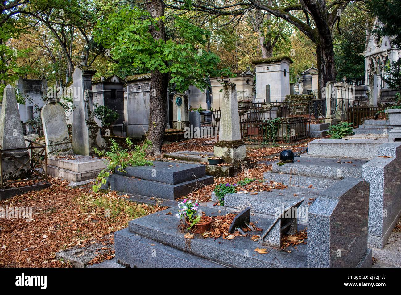 Paris, France - September 05, 2022 The Pere Lachaise cemetery is the ...