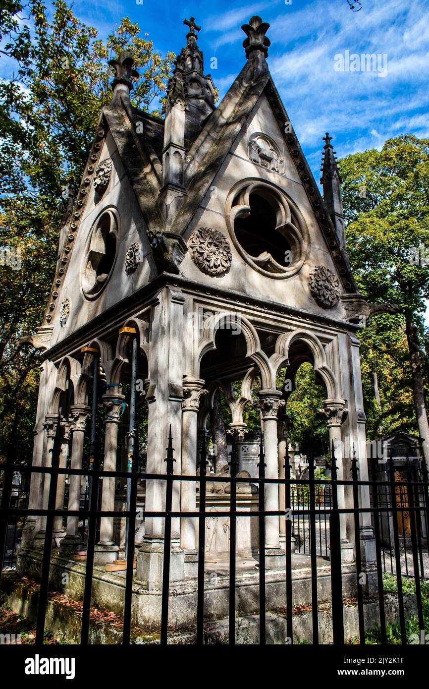 Paris, France - September 05, 2022 The Pere Lachaise cemetery is the ...