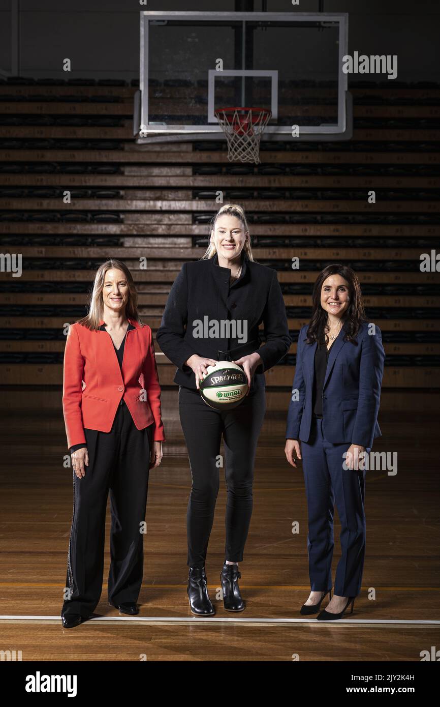 (L-R) Jerril Rechter, Lauren Jackson and Tal Karp pose for a photograph ...