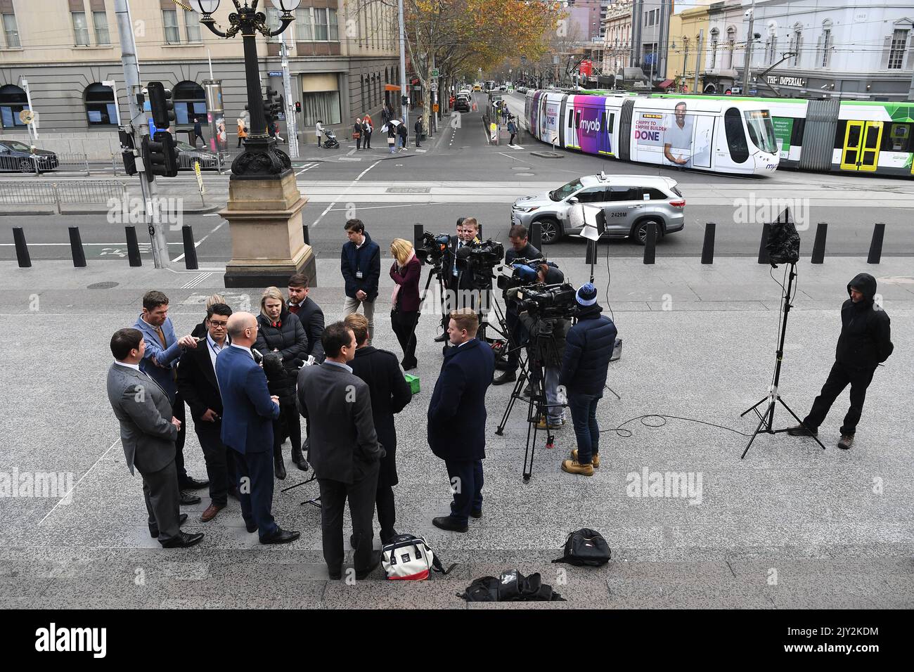 Victorian MP Danny O?Brien speaks to reporters on the steps of the ...