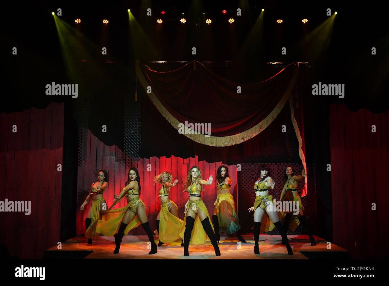 Cast members perform a scene from the burlesque dance show Matador at ...