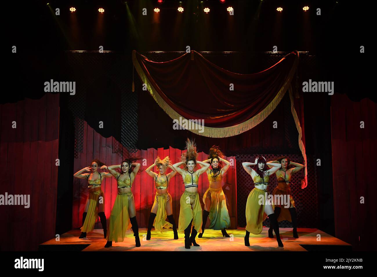 Cast members perform a scene from the burlesque dance show Matador at ...