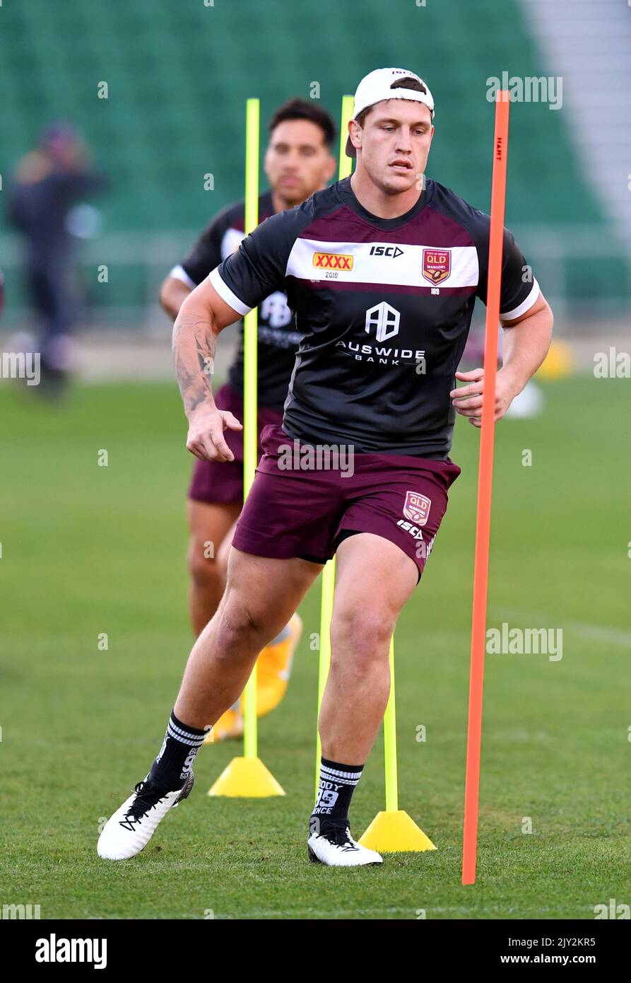 Jarrod Wallace of the Queensland State of Origin team is seen during ...
