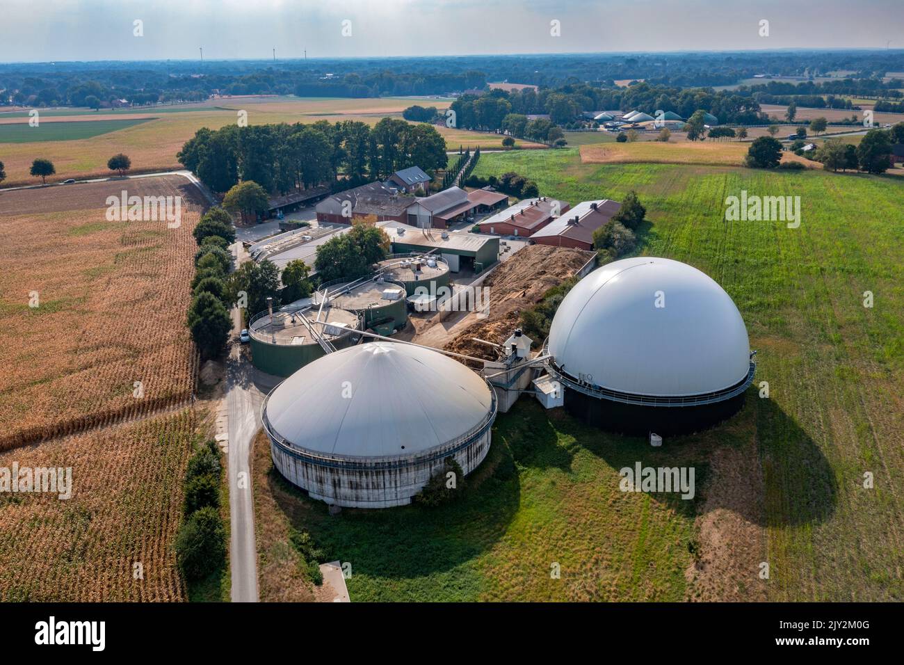 Biogas plant, gas storage, with dome, fermenter Tanks for the ...