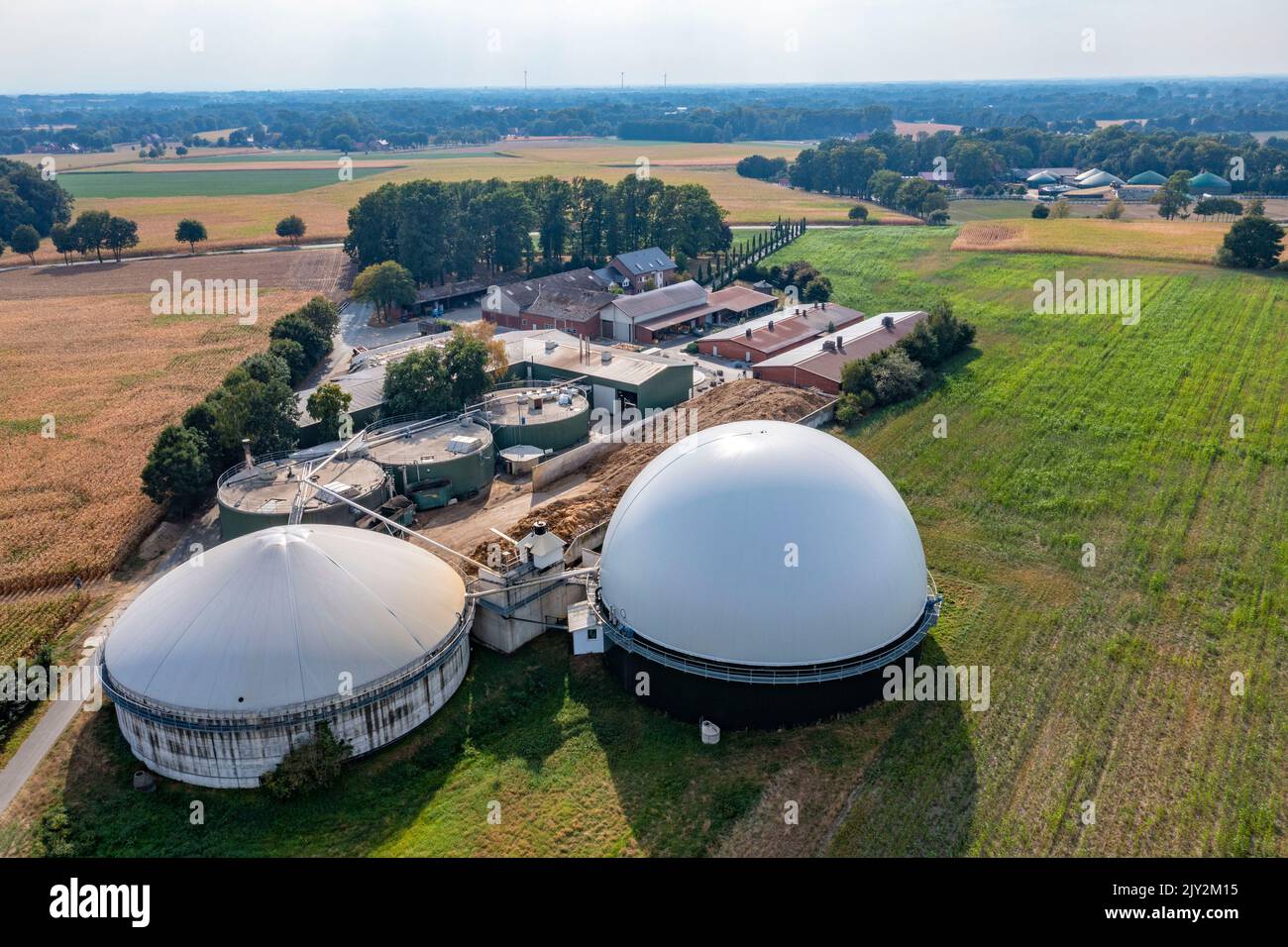 Biogas plant, gas storage, with dome, fermenter Tanks for the ...
