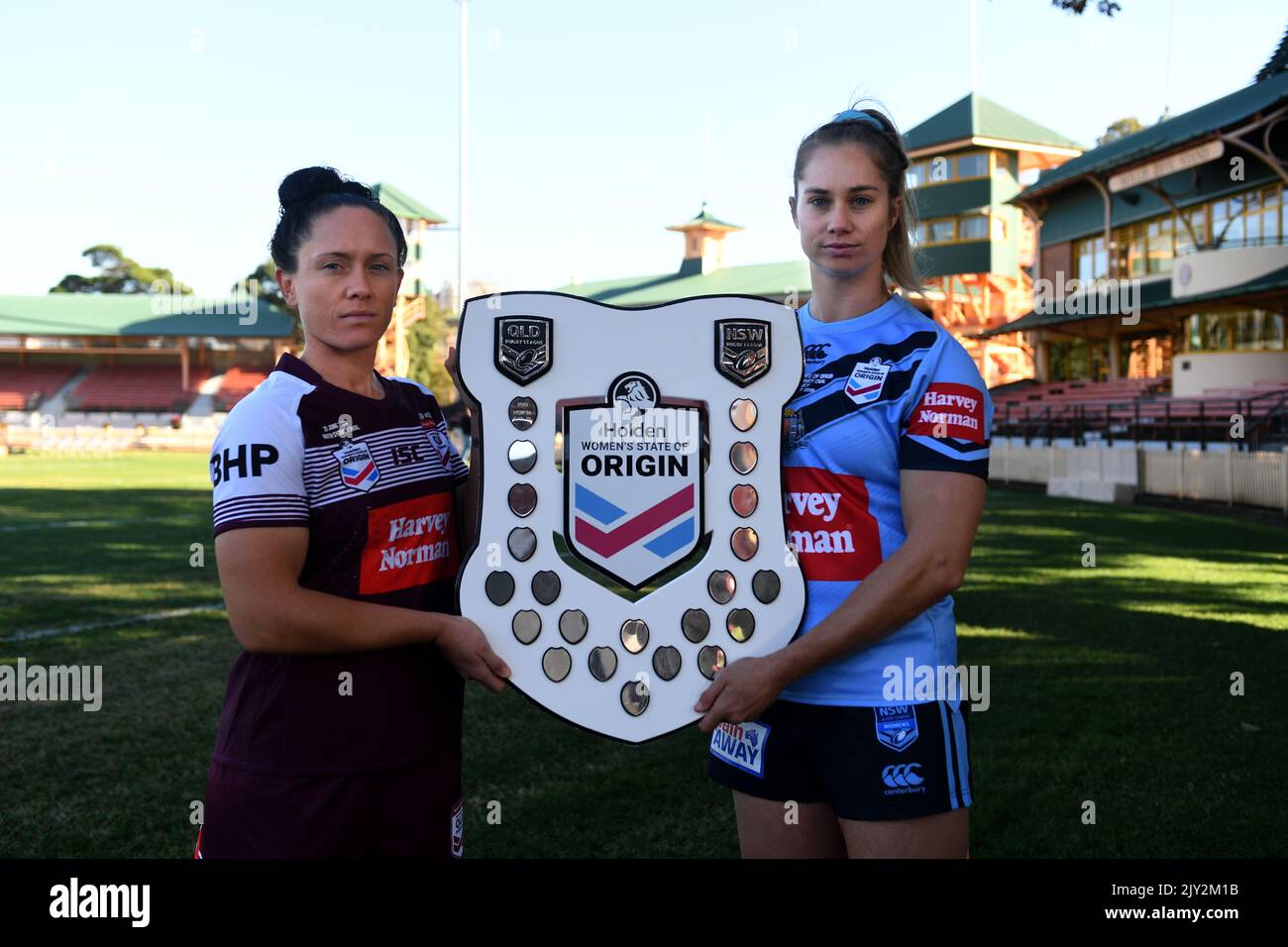 Queensland Maroons State of Origin captain, Ali Brigginshaw (left) and ...