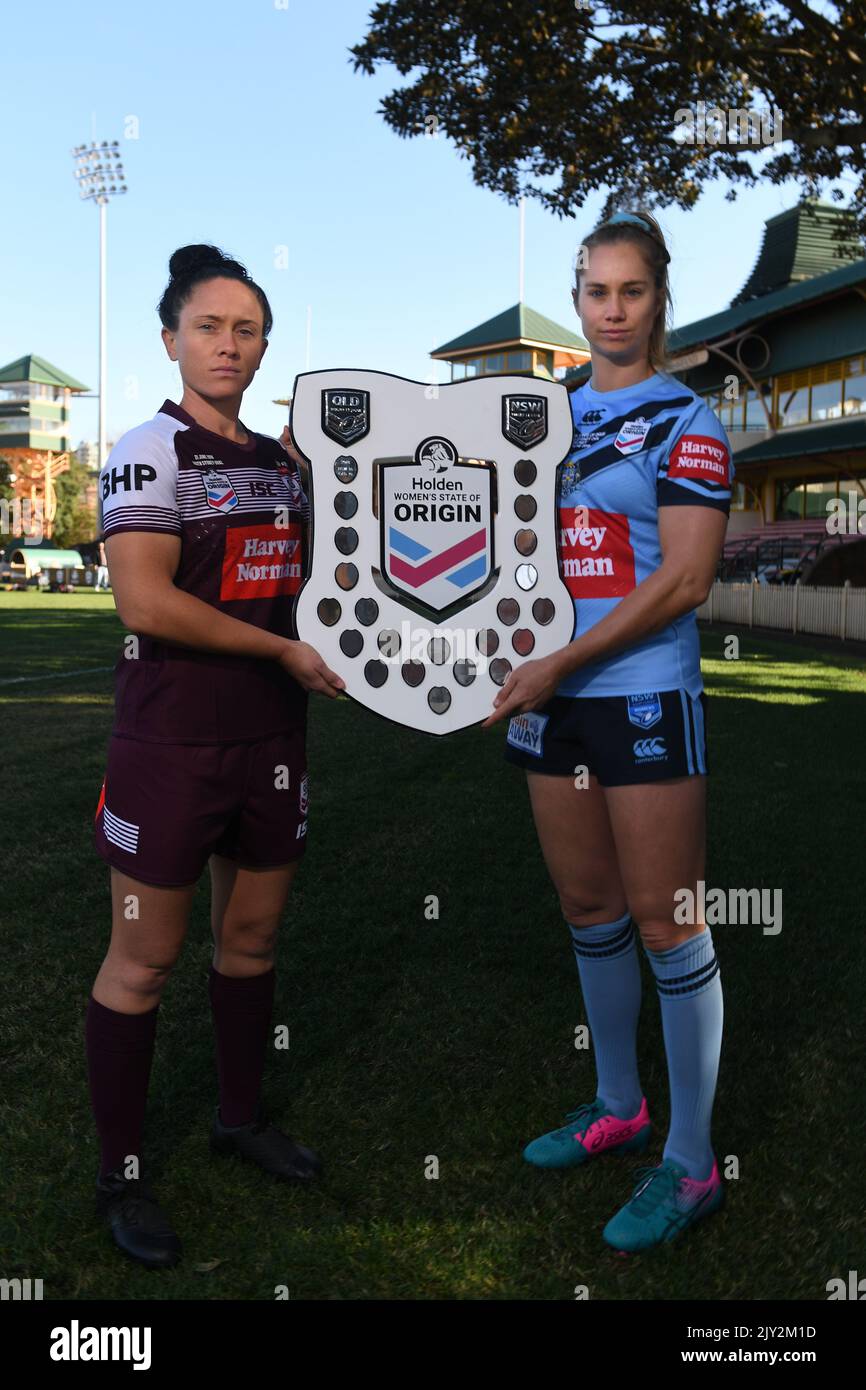 Queensland Maroons State of Origin captain, Ali Brigginshaw (left) and ...
