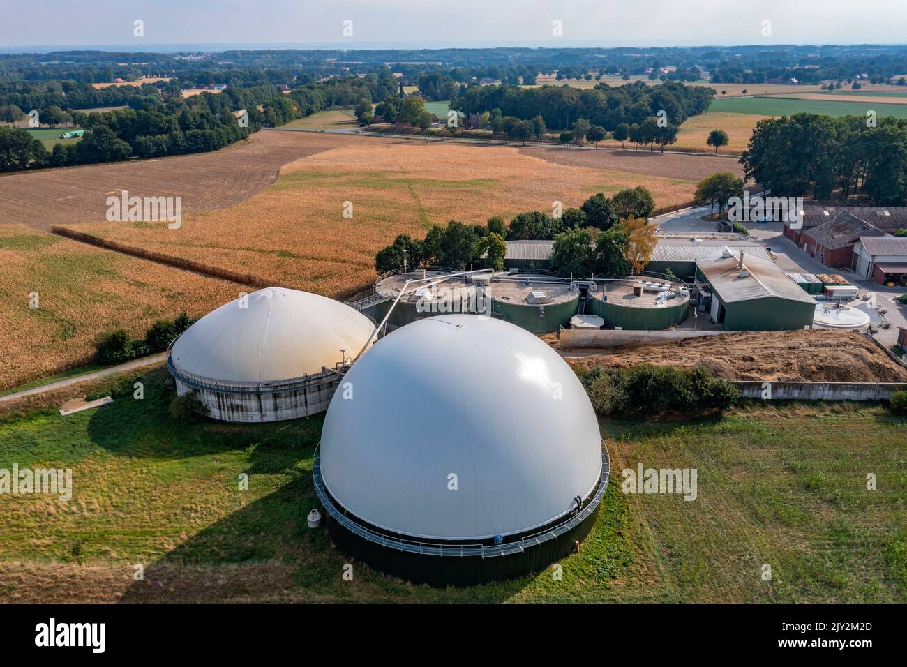 Biogas plant, gas storage, with dome, fermenter Tanks for the ...
