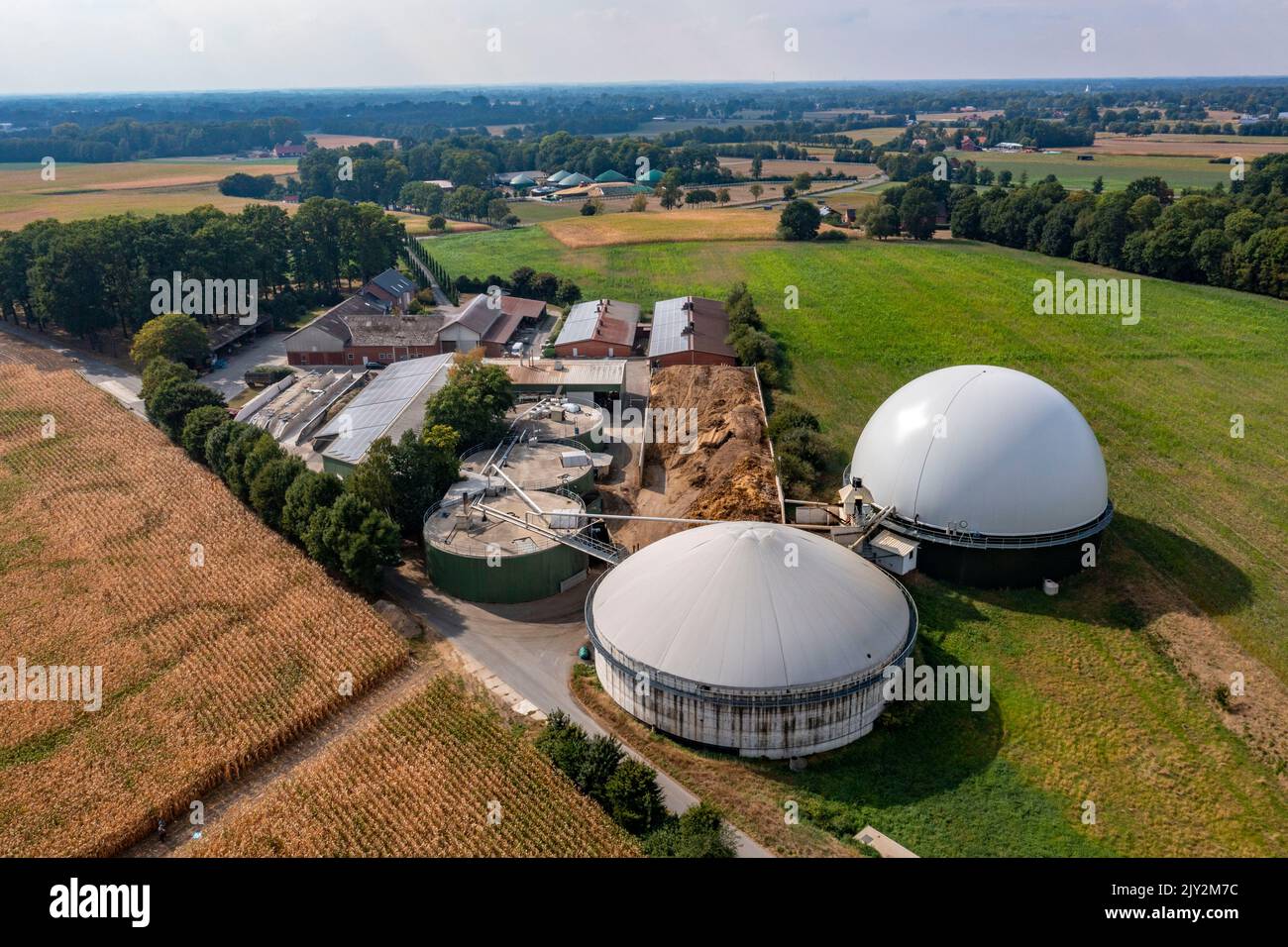 Biogas plant, gas storage, with dome, fermenter Tanks for the ...