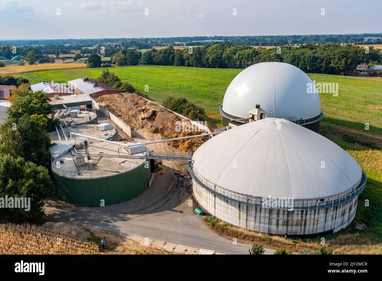 Biogas plant, gas storage, with dome, fermenter Tanks for the ...