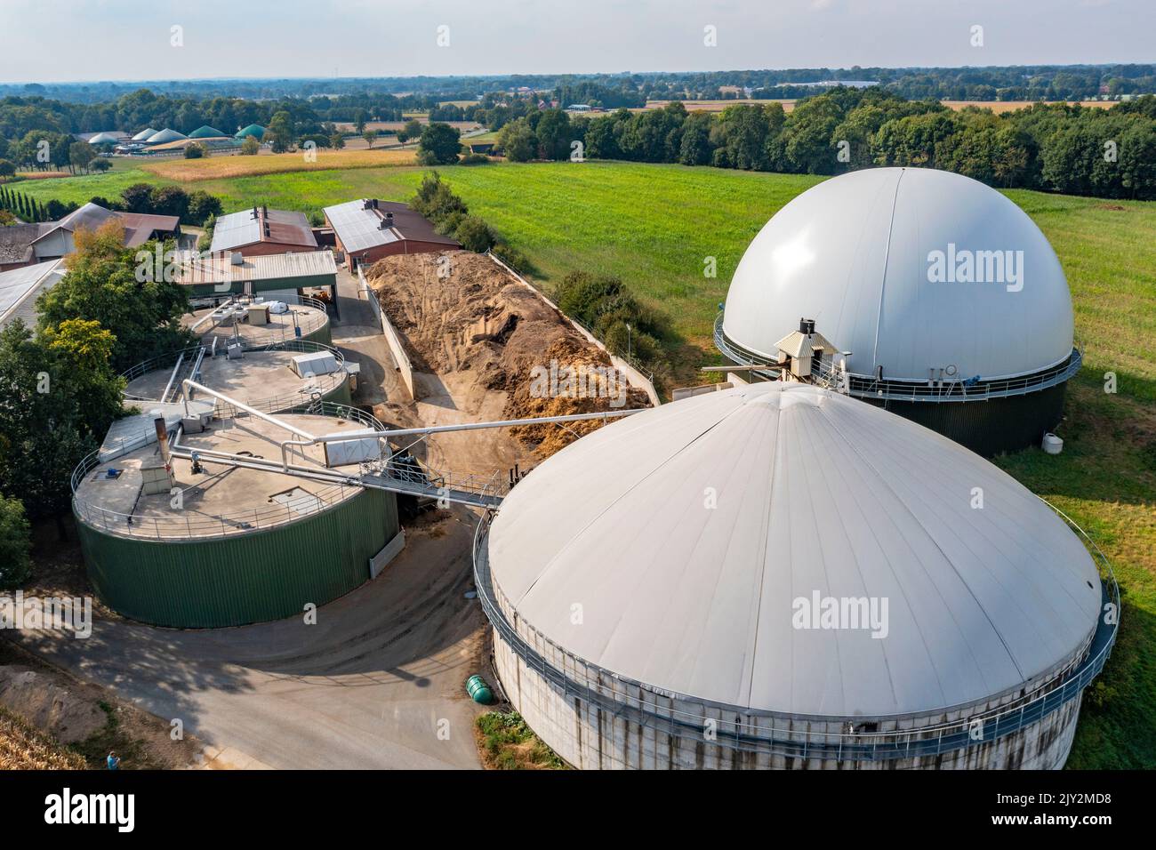 Biogas plant, gas storage, with dome, fermenter Tanks for the ...