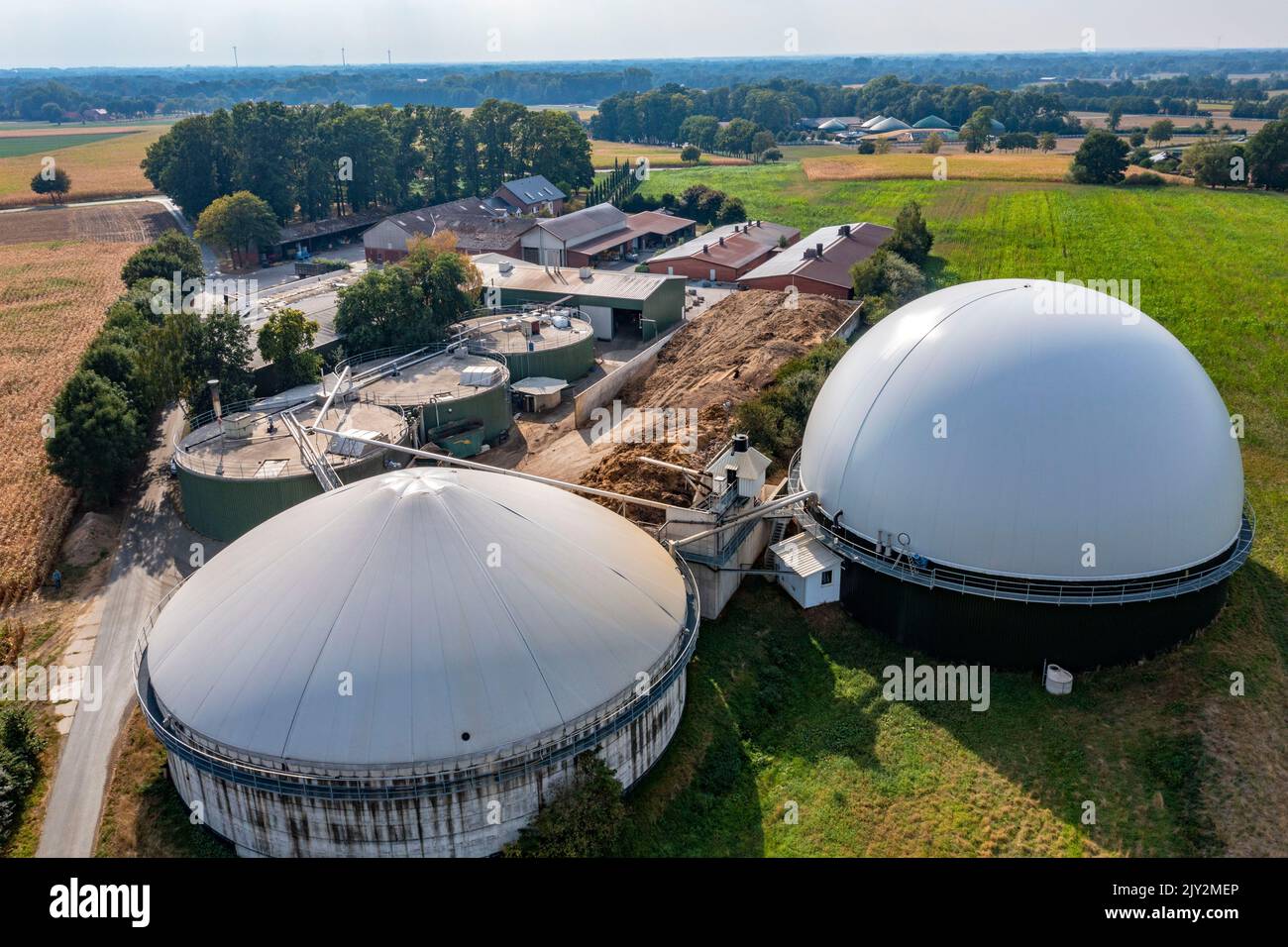 Biogas plant, gas storage, with dome, fermenter Tanks for the ...