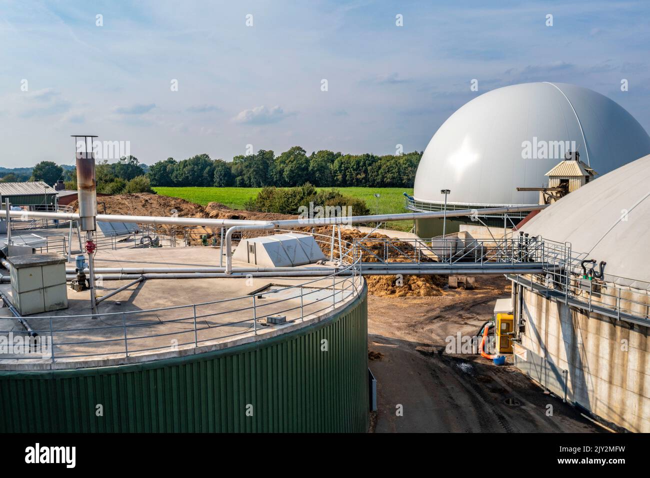 Biogas plant, gas storage, with dome, fermenter Tanks for the ...