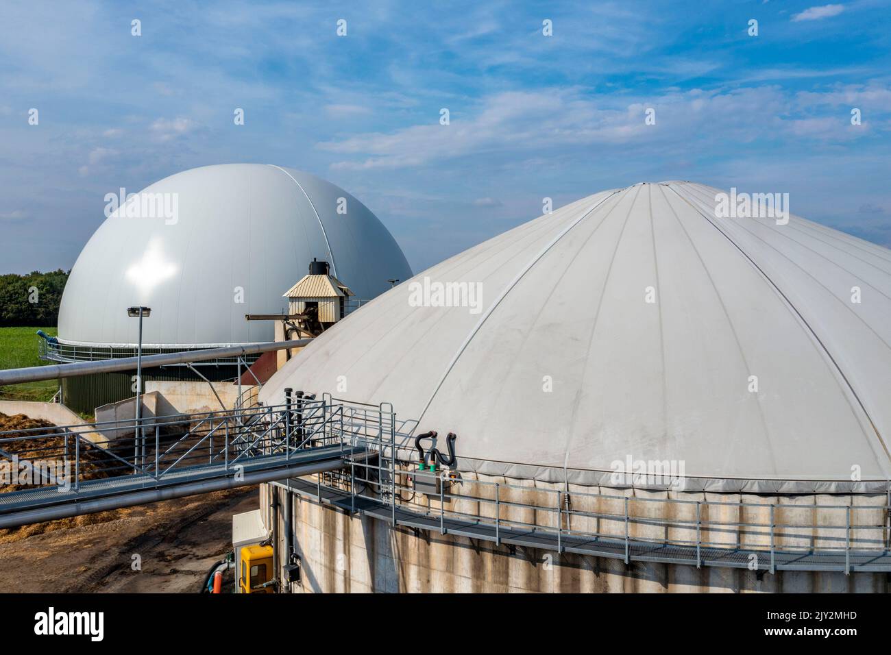 Biogas plant, gas storage, with dome, fermenter Tanks for the ...