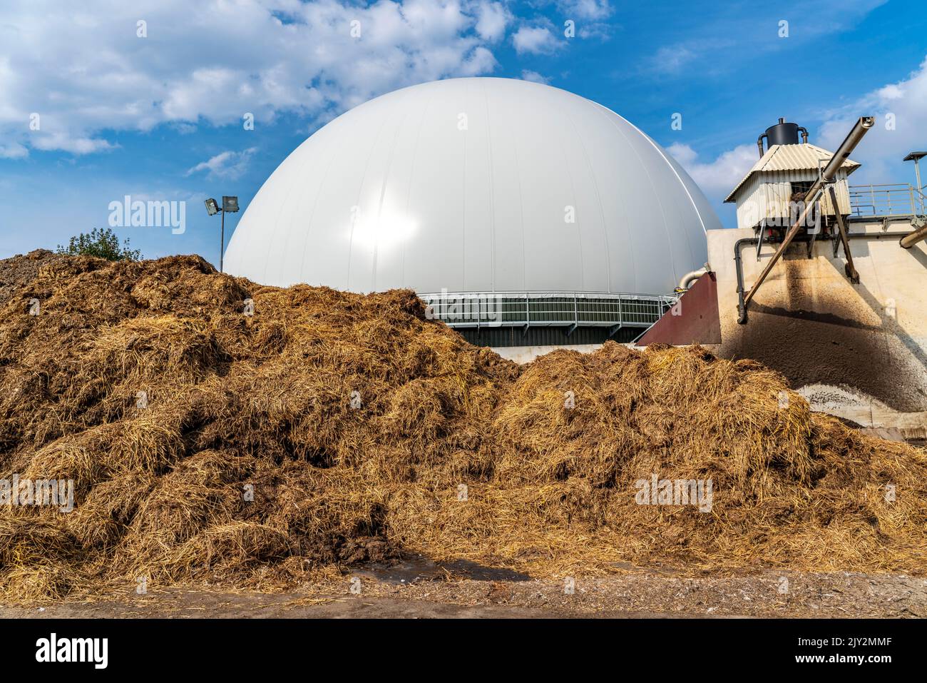 Biogas plant, gas storage, with dome, fermenter Tanks for the ...