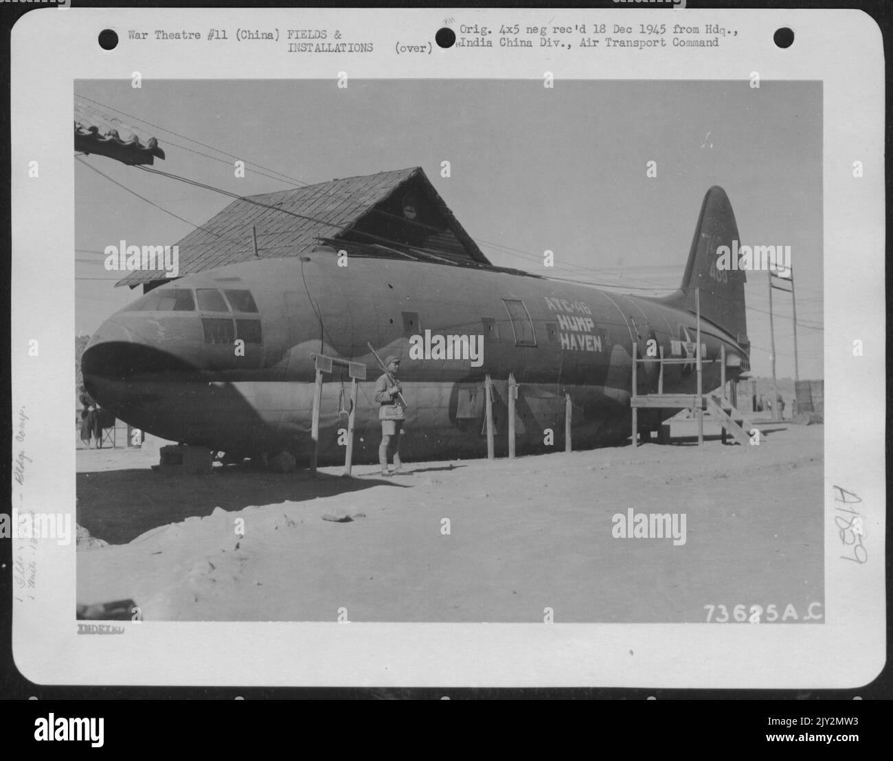 A Chinese Soldier Stands Guard Over The Air Transport Command Line Mess ...