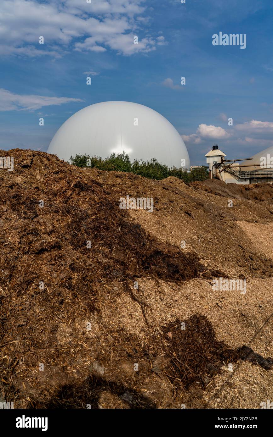 Biogas plant, gas storage, with dome, fermenter Tanks for the ...