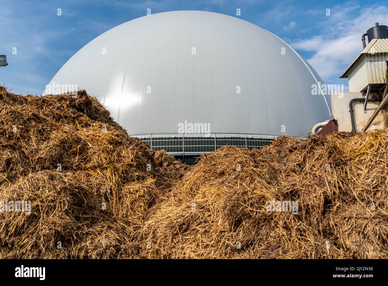Biogas plant, gas storage, with dome, fermenter Tanks for the ...