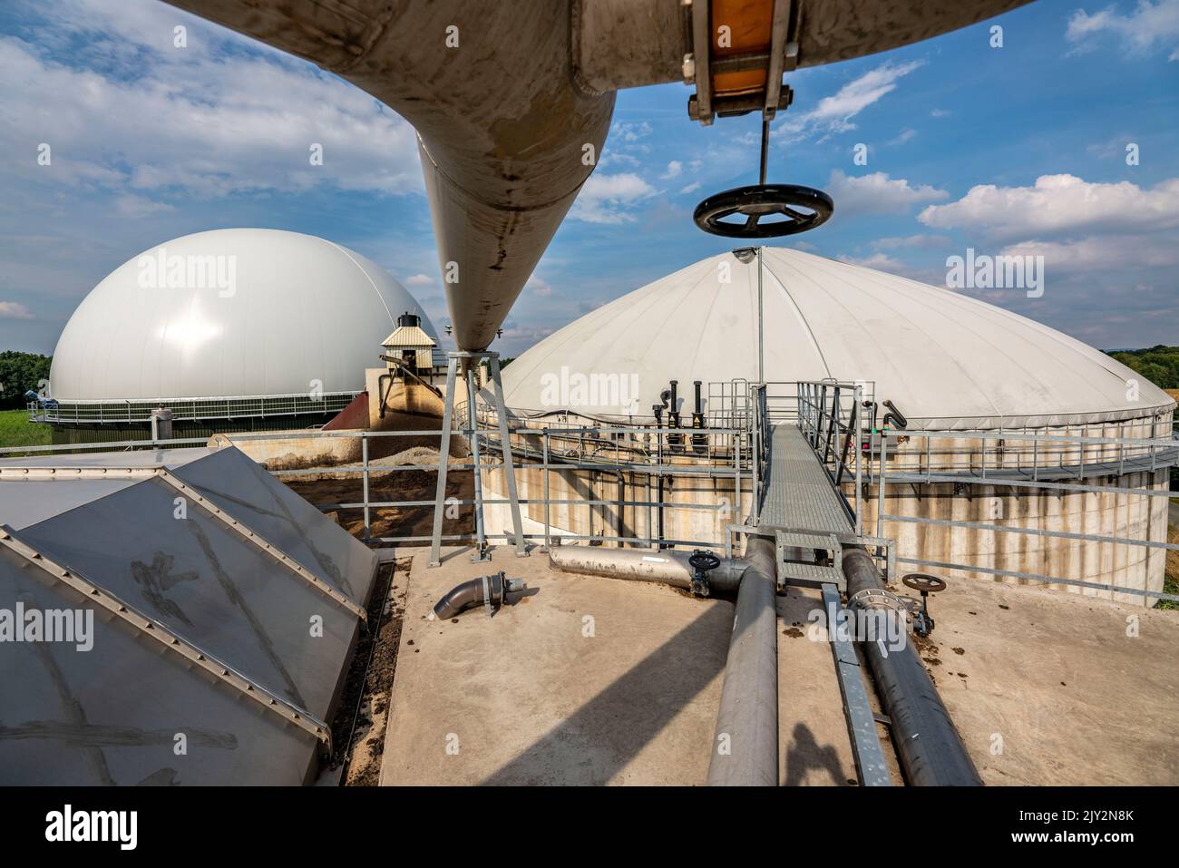Biogas plant, gas storage, with dome, fermenter Tanks for the ...