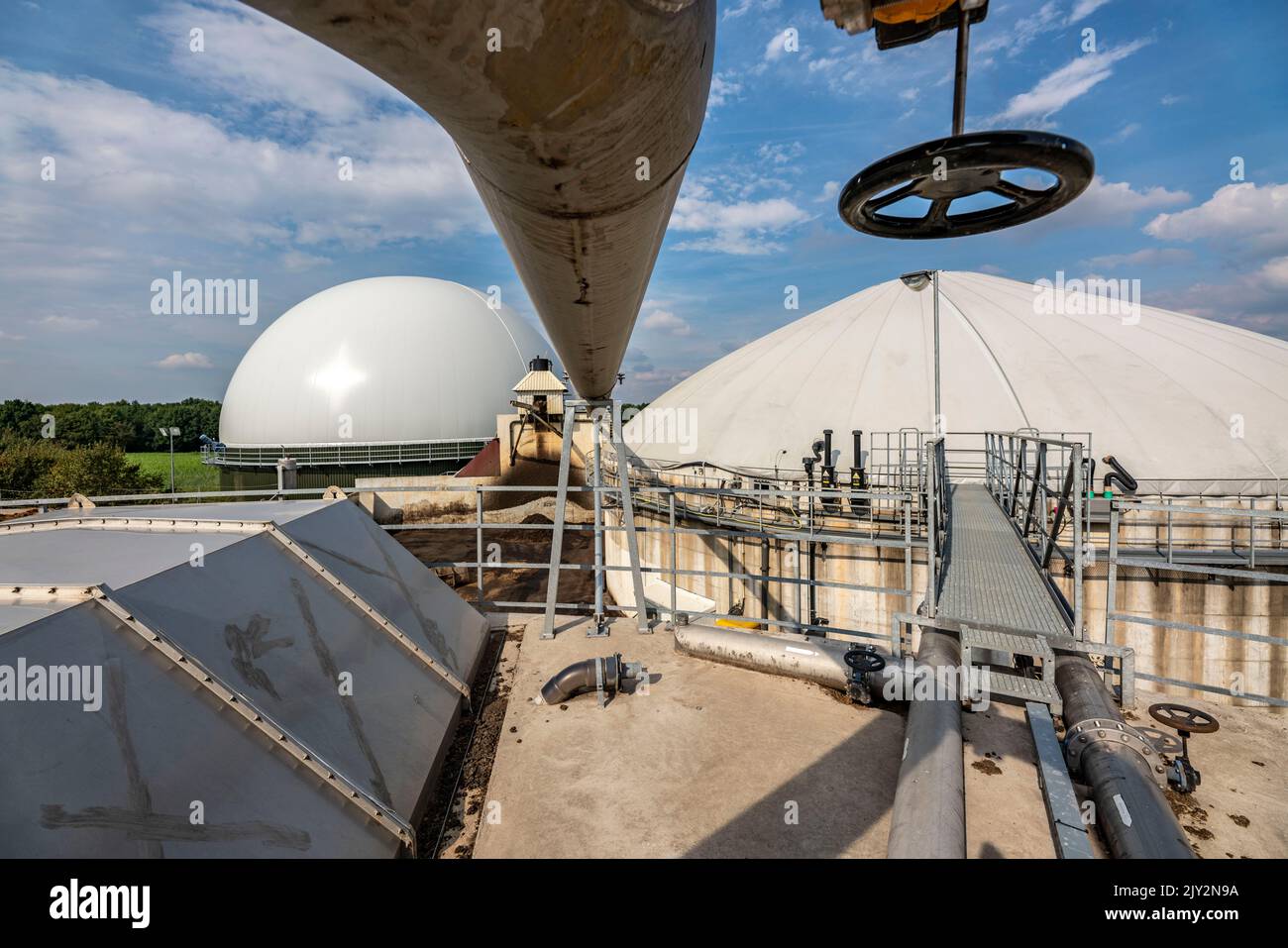 Biogas plant, gas storage, with dome, fermenter Tanks for the ...