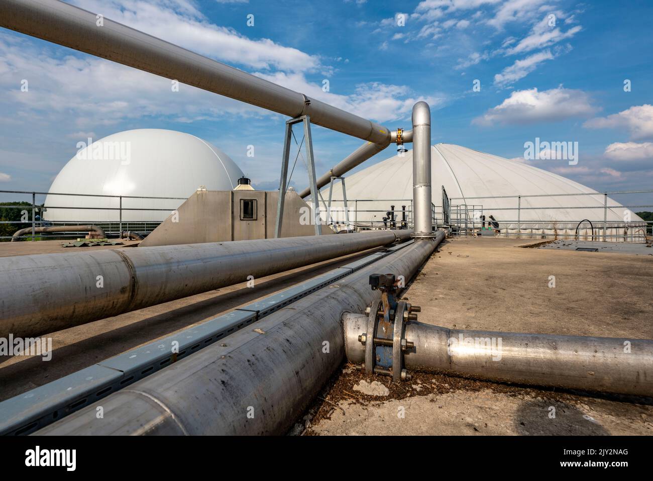 Biogas plant, gas storage, with dome, fermenter Tanks for the ...