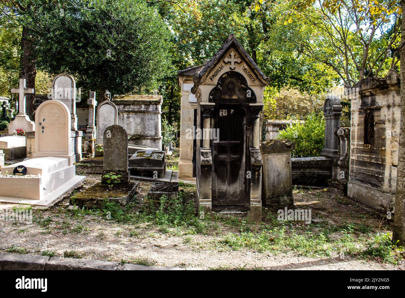 Paris, France - September 05, 2022 The Pere Lachaise cemetery is the ...