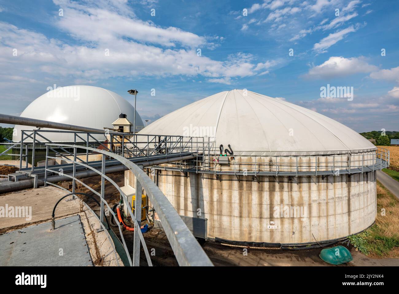 Biogas plant, gas storage, with dome, fermenter Tanks for the ...