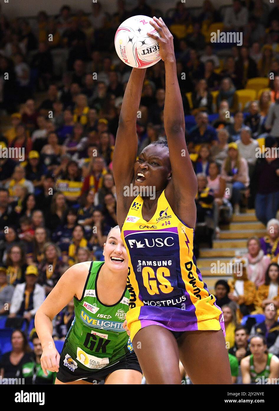 Peace Proscovia of the Lightning in action during the Round 9 Super ...