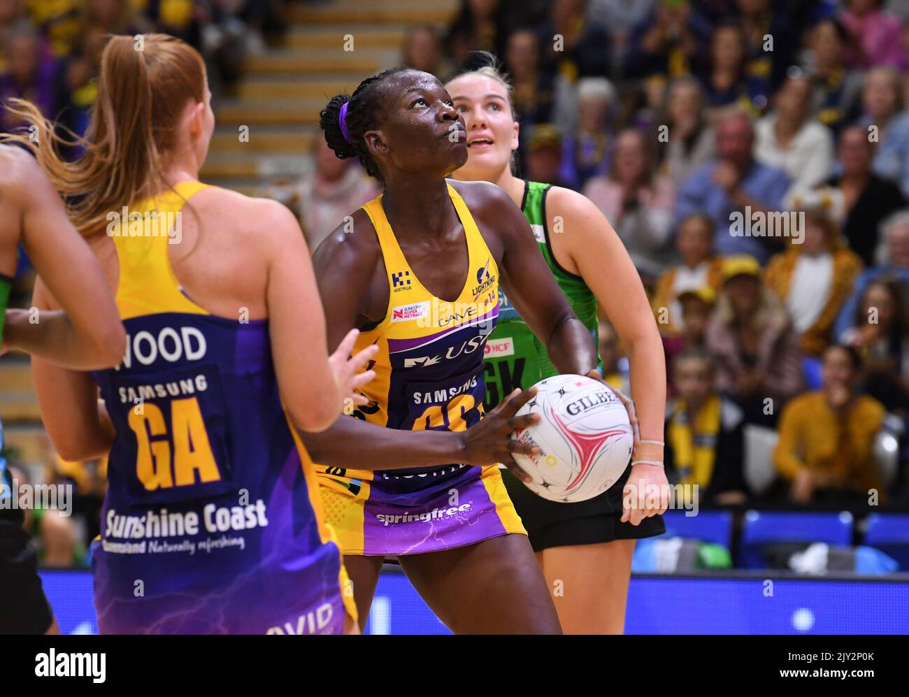 Peace Proscovia of the Lightning prepares to shoot during the Round 9 ...
