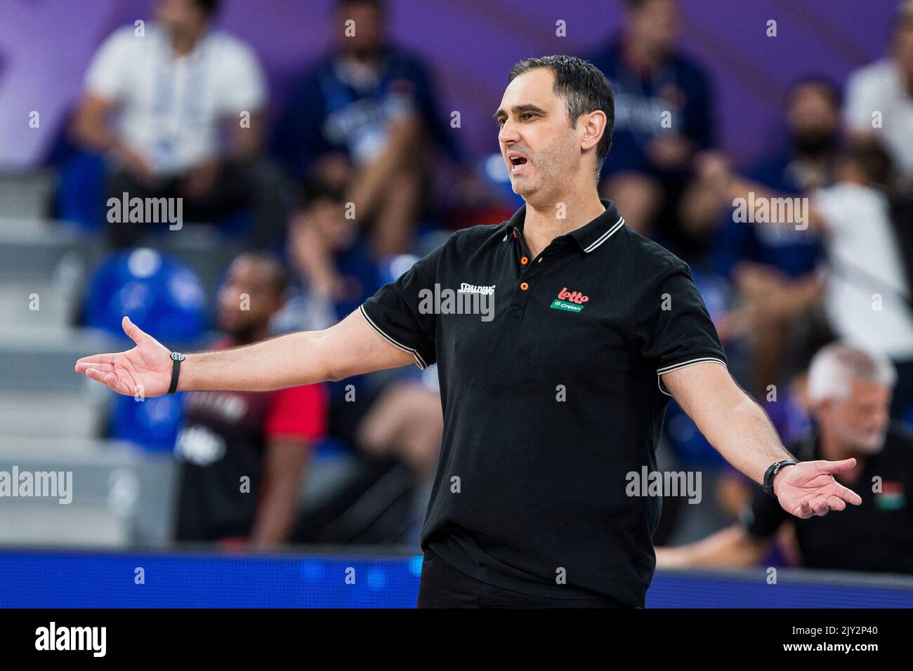 Belgium's head coach Dario Gjergja pictured during a basketball match ...