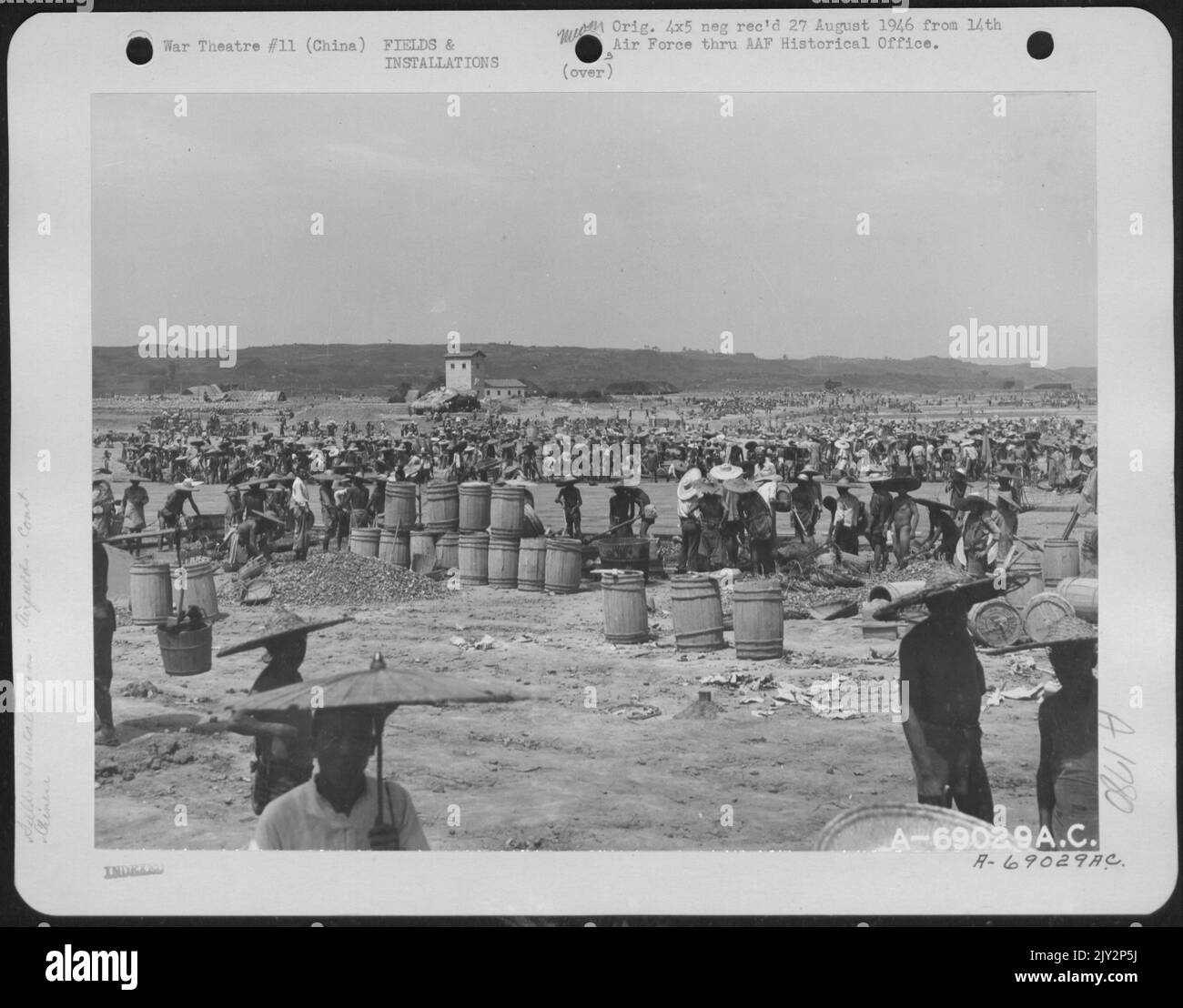 Chinese Laborers At Work During Construction Of Lushien Airstrip In ...