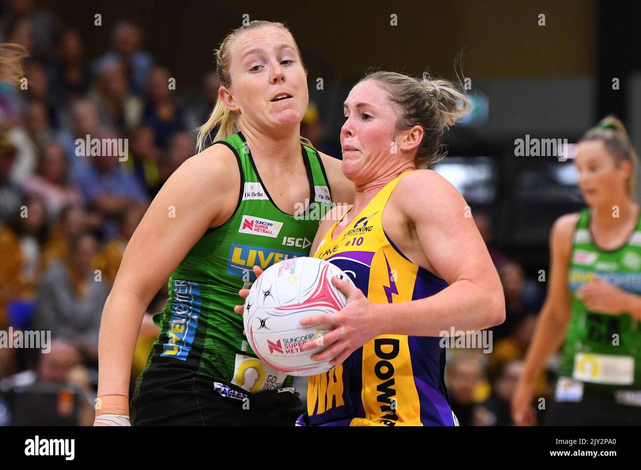 Laura Scherian of the Lightning (right) and Jessica Anstiss of the ...