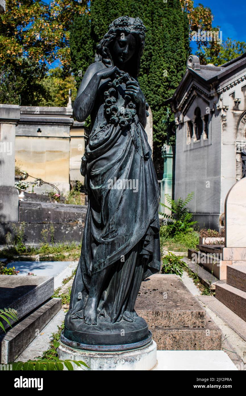 Paris, France - September 05, 2022 The Pere Lachaise cemetery is the ...