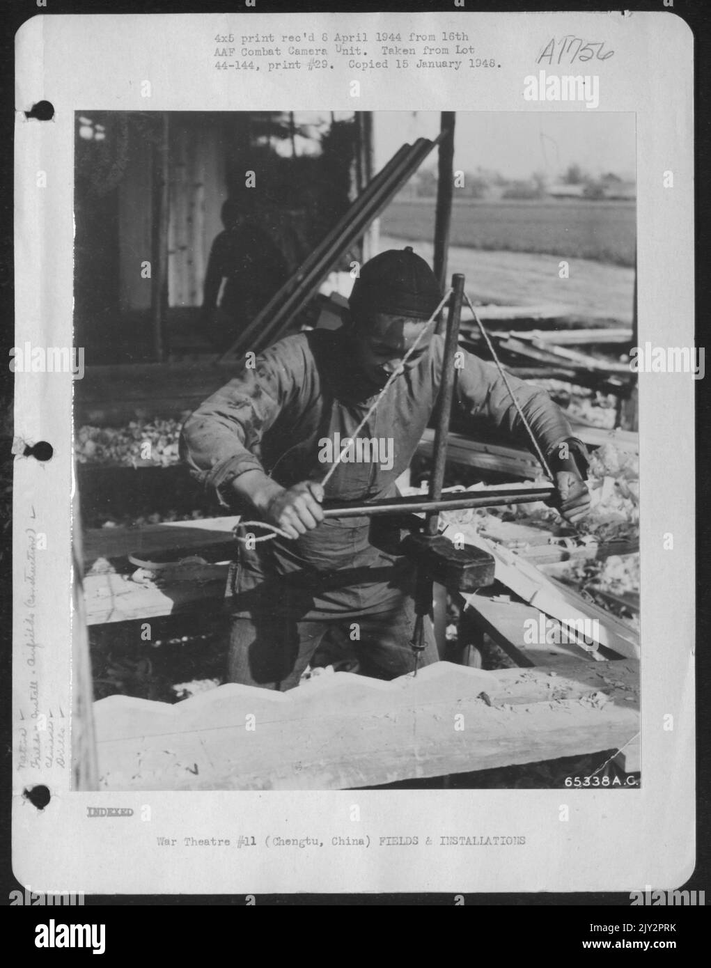 Chinese Coolie Using Hand Drill During Construction Of Hsinching ...