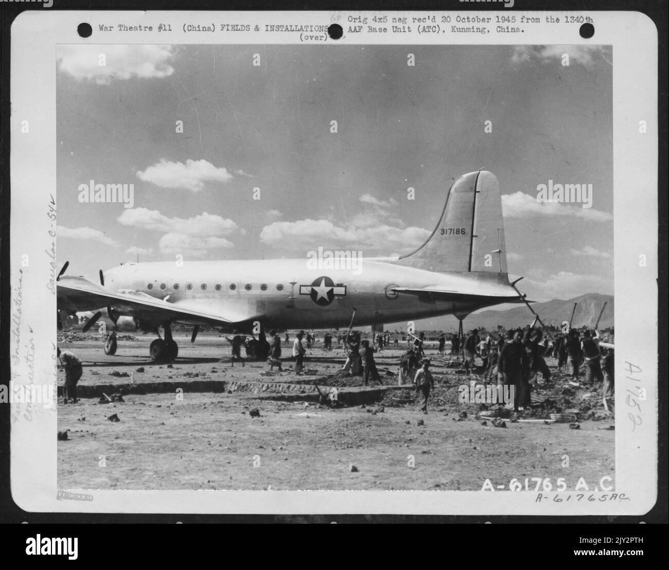 Chinese Coolies Complete Runway At Kunming Army Air Base, China, So ...