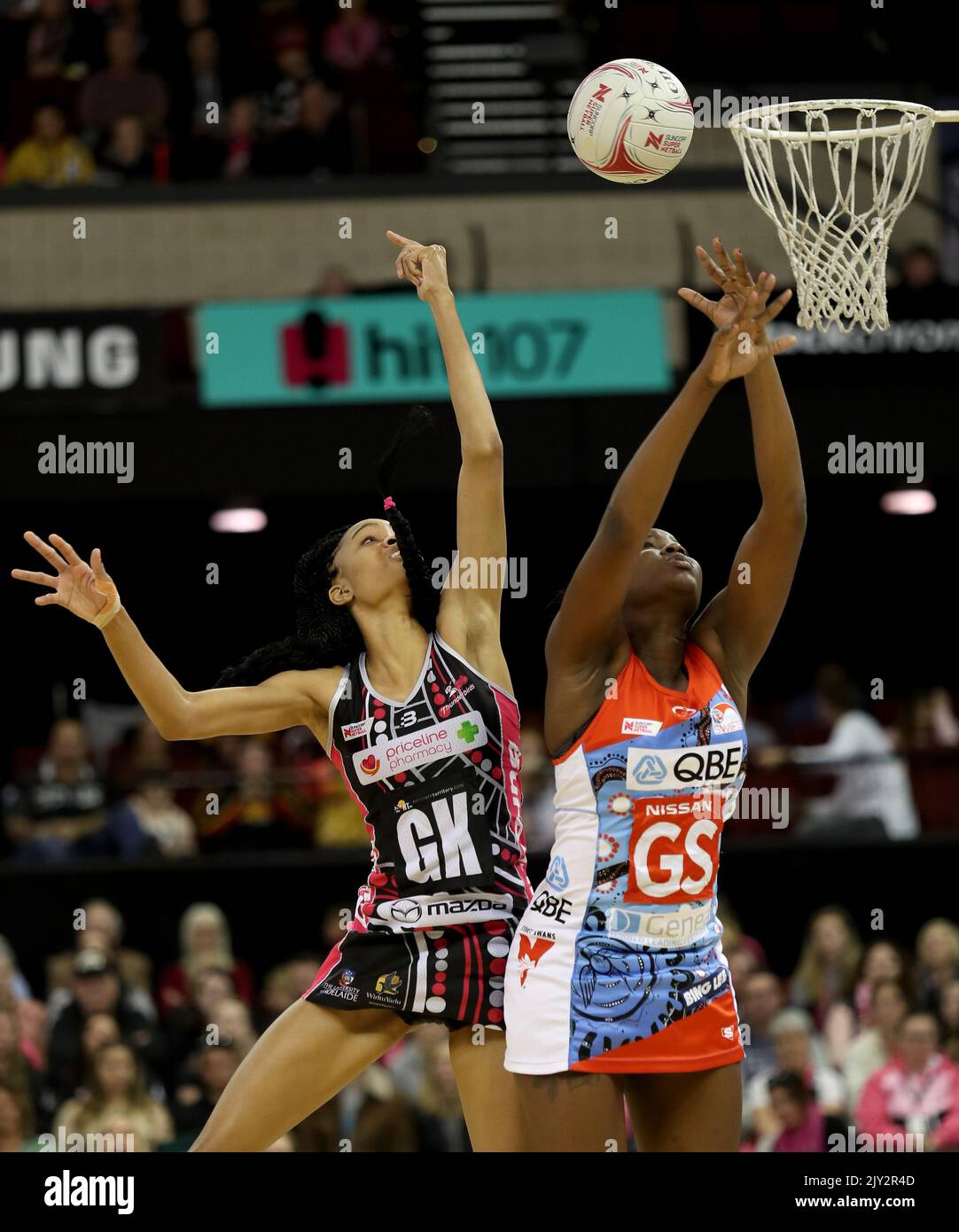 Shamera Sterling of the Thunderbirds competes with Sam Wallace of the ...