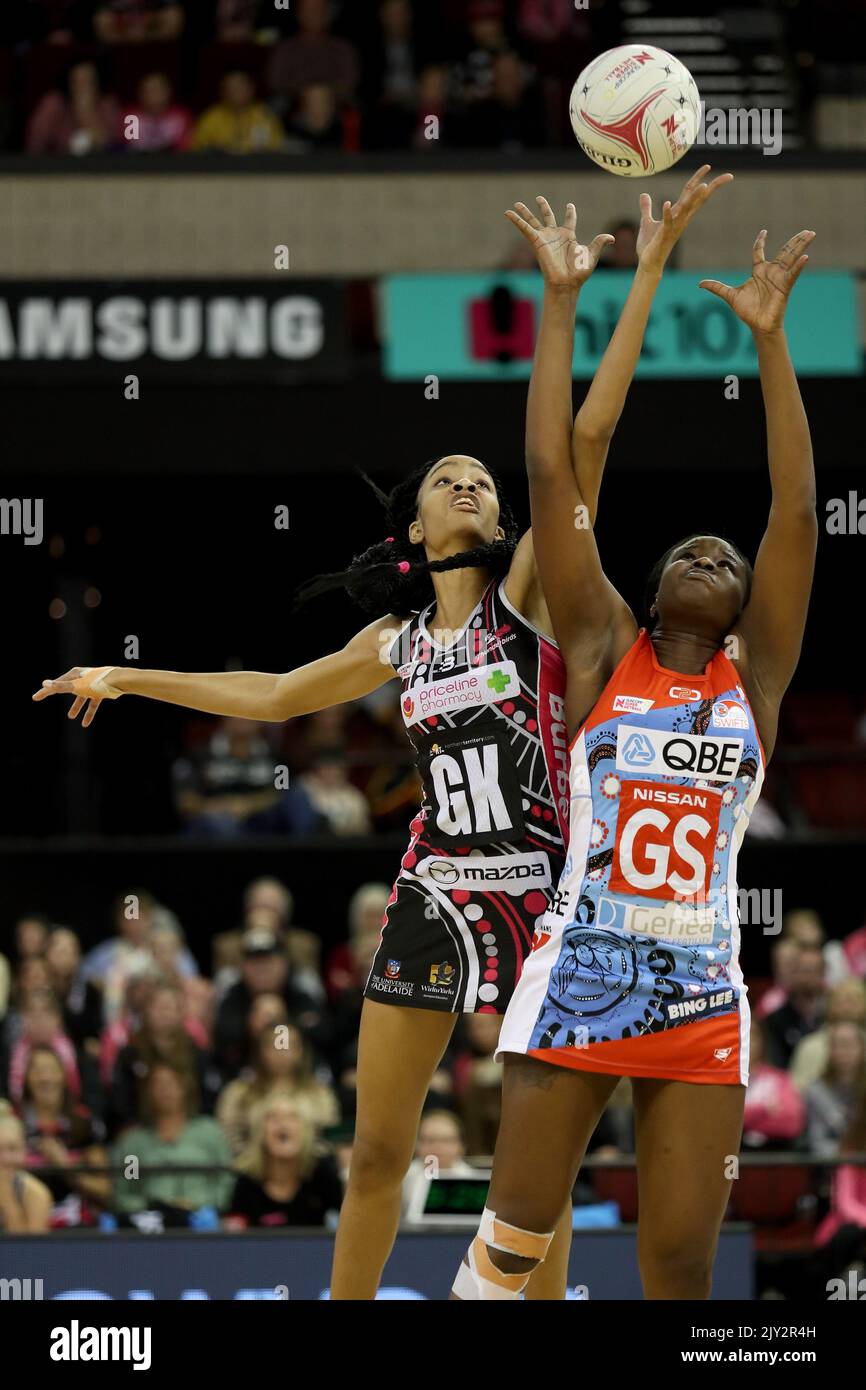 Shamera Sterling of the Thunderbirds competes with Sam Wallace of the ...