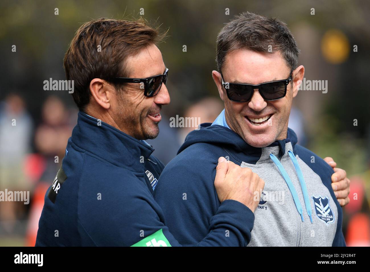 NSW Blues coach Brad Fittler (right) and Assistant Coach Andrew Johns ...