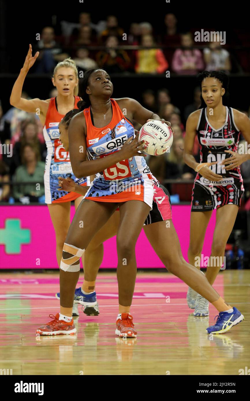 Sam Wallace of the Swifts in action during the Round 9 Super Netball ...