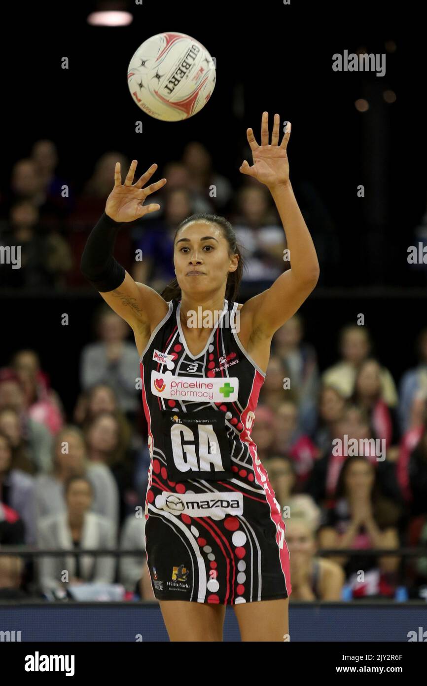 Maria Folau of the Thunderbirds in action during the Round 9 Super ...