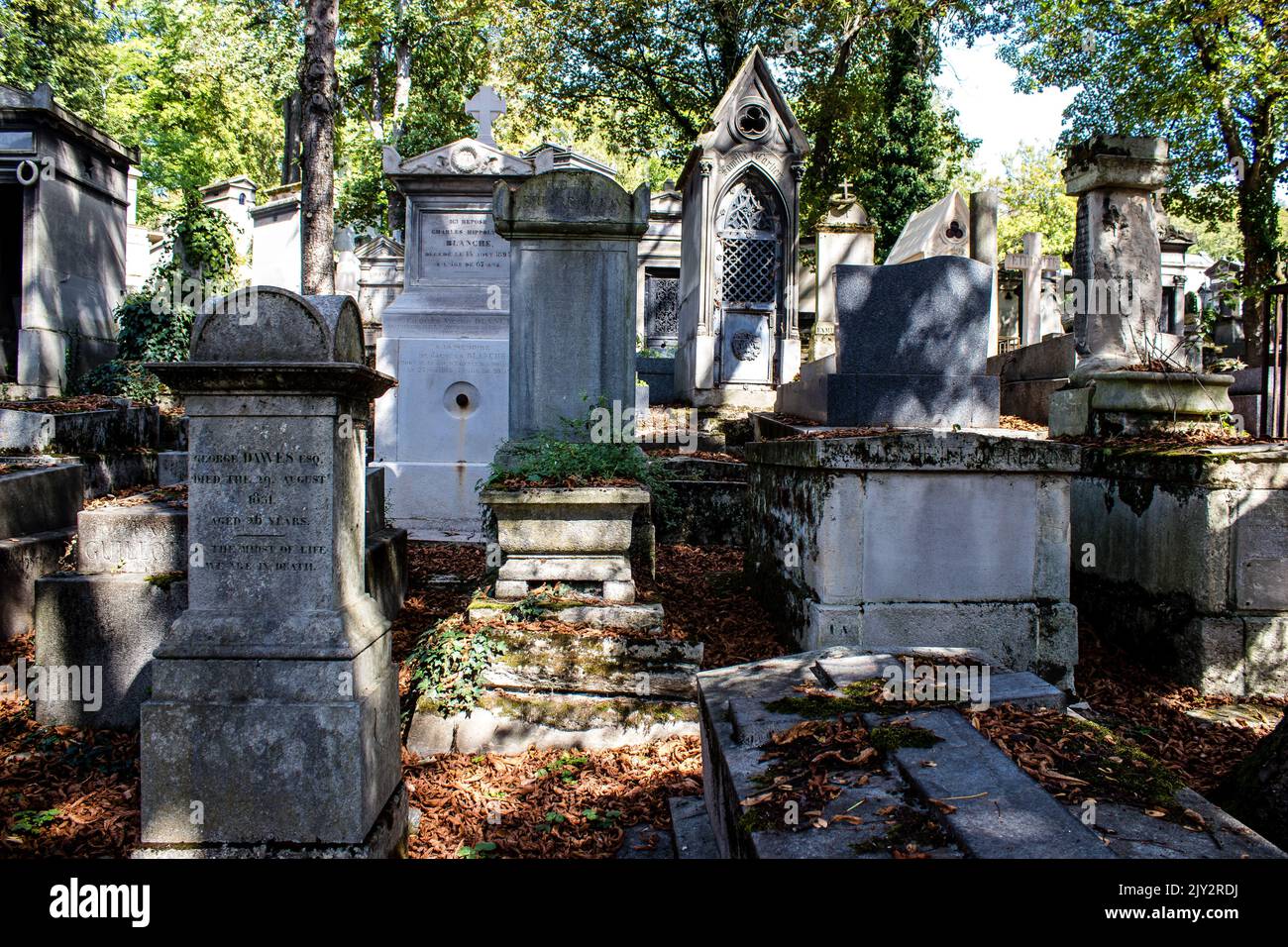 Paris, France - September 05, 2022 The Pere Lachaise cemetery is the ...