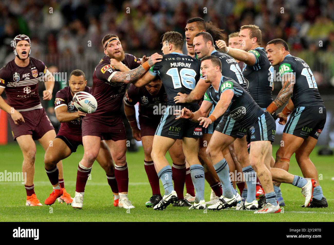 Damien Cook of the Blues in action during Game 2 of the 2019 State of ...