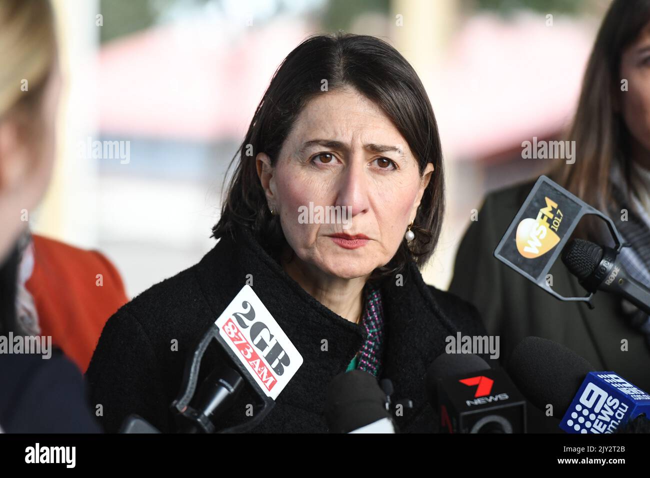 NSW Premier Gladys Berejiklian makes an announcement at Panania Public ...