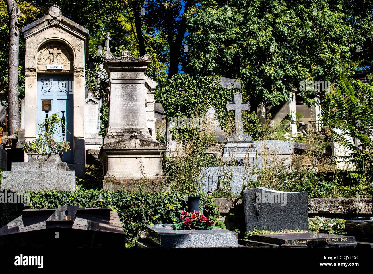 Paris, France - September 05, 2022 The Pere Lachaise cemetery is the ...