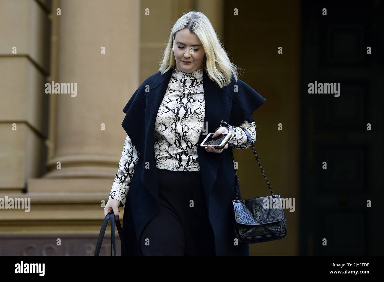 Lawyer for Mathew Fame, Tayla Merriman, is seen leaving Central Local ...