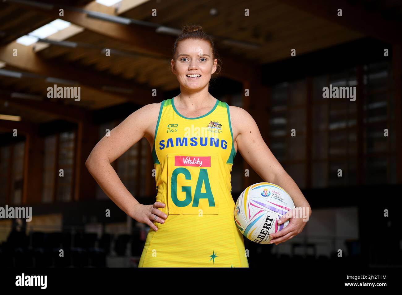 Diamonds player Steph Wood poses for a photo in Sydney, Tuesday, June ...